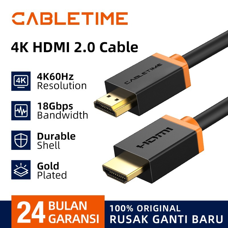 CABLETIME สาย Prime Series ความเร็วสูง HDMI Ultra HD 4K - 1M | Shopee Thailand