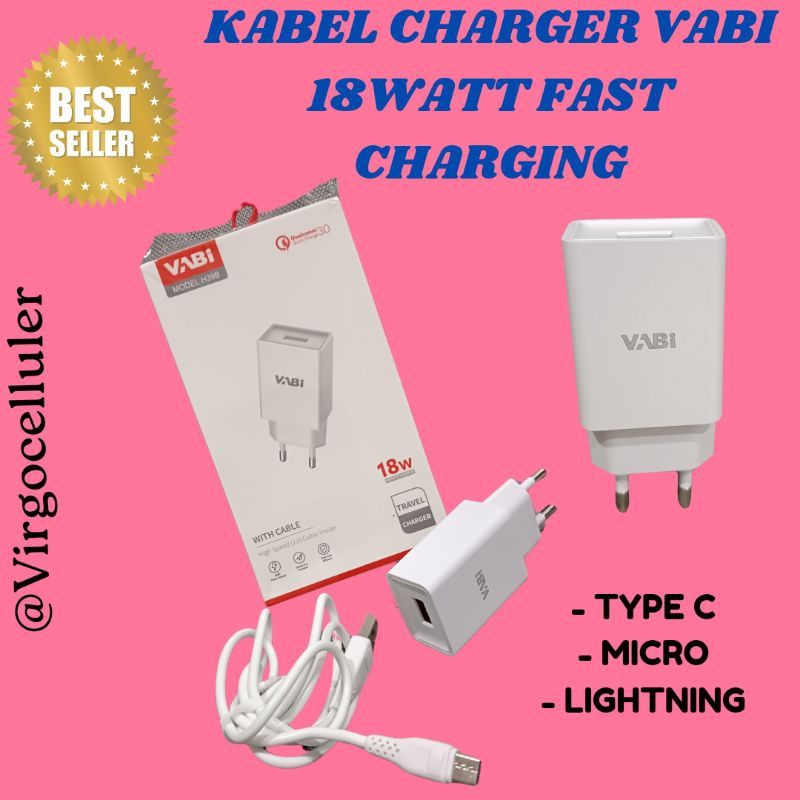 เครื่องชาร์จชาร์จเร็ว VABI 18 วัตต์ ของแท้ / การชาร์จอย่างรวดเร็ว MICRO ...
