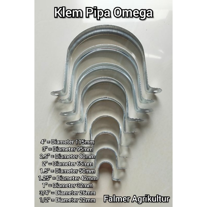 OMEGA PIPE CLAMPS 1/2" ถึง 6" OMEGA GALVANIZED | Shopee Thailand