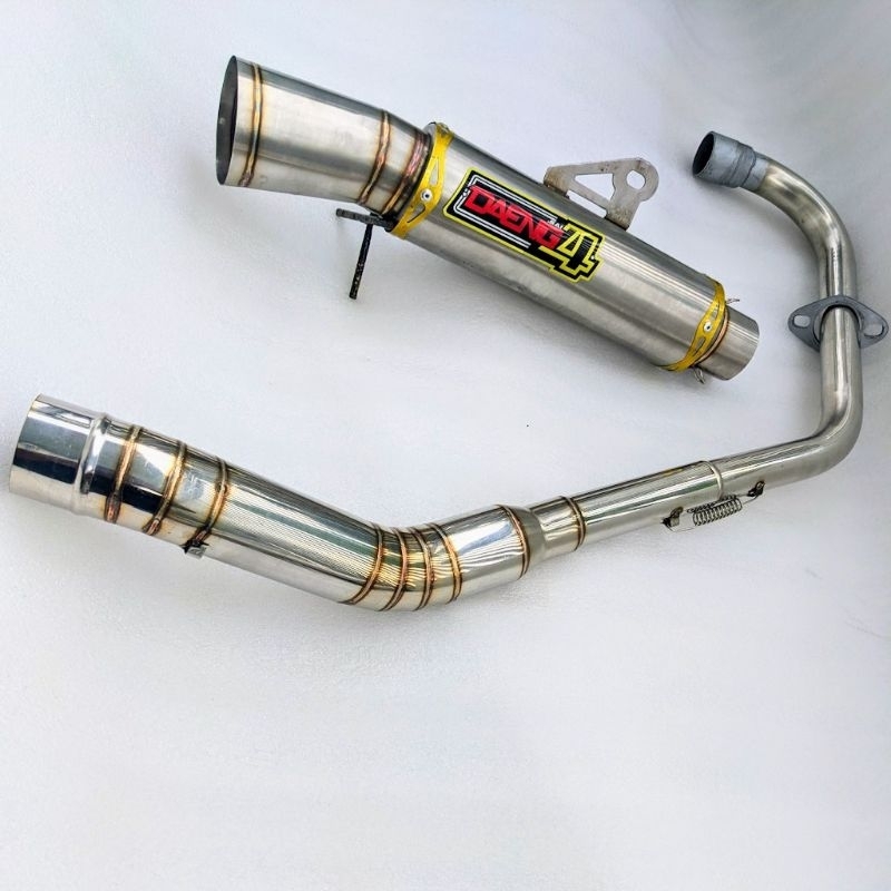 1 ชุดกระป๋องดาว sae4 super เปิดท่อสแตนเลส 51 มม.ข้อศอกใหญ่ tmx 125 155 ...