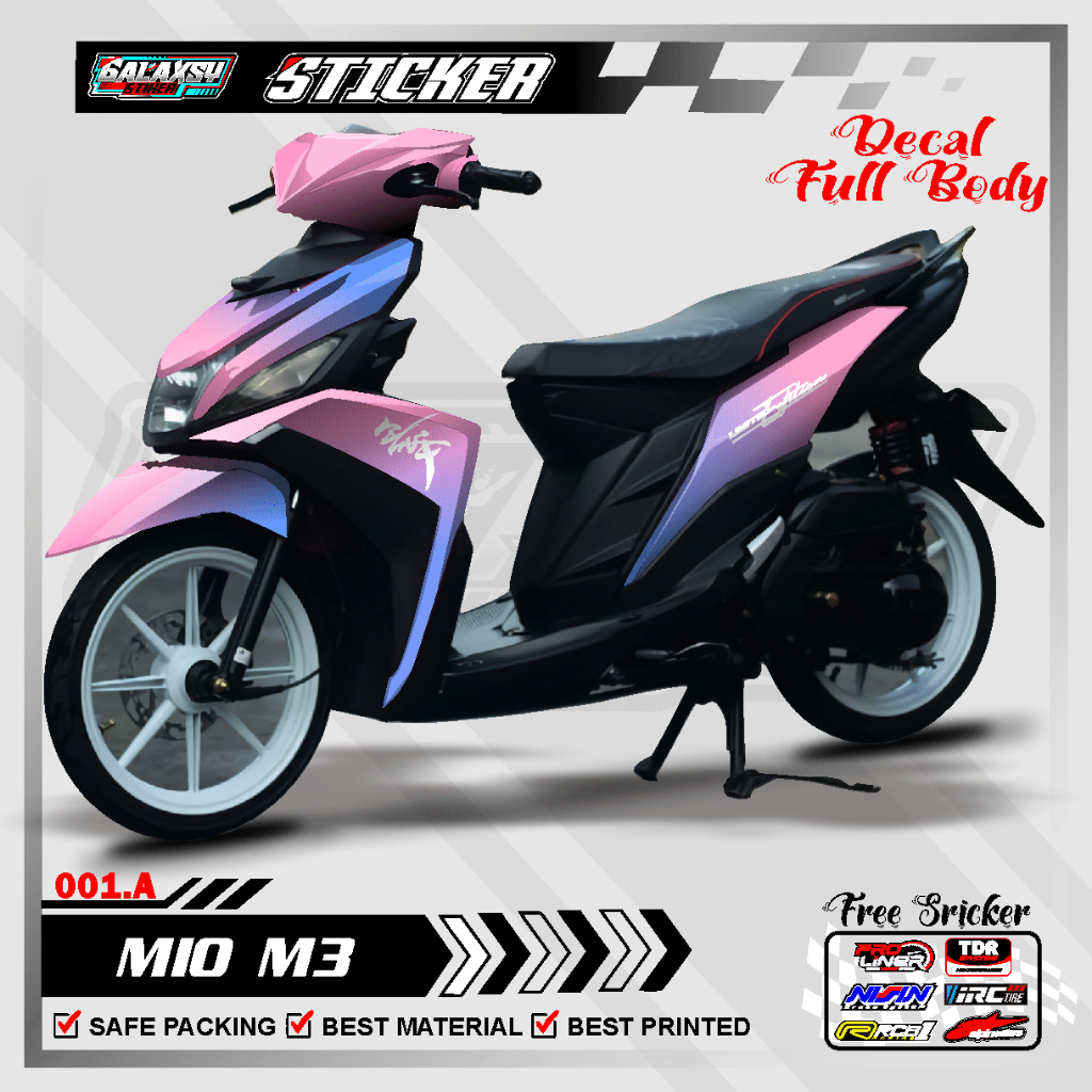 สติ๊กเกอร์รูปลอก Yamaha MIO M3 125 เต็มตัว - MIO Fi 125i M3 Fullbody ...