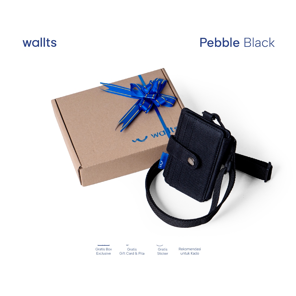 Wallts Pebble Black - ป้ายชื่อเชือกเส้นเล็ก ID Card Office Unisex ผู้ชายผู้หญิง | Shopee Thailand