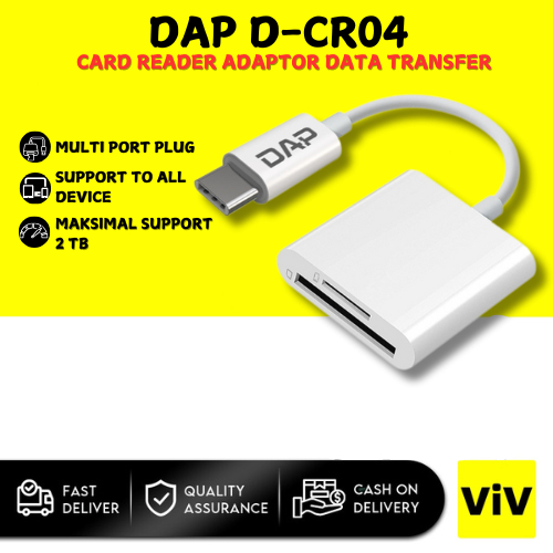 เครื่องอ่านการ์ด Type C to TF Card & SD Card พร้อมชิป USB 2.0 Data Transfer D-CR04 - รับประกัน 1 ...