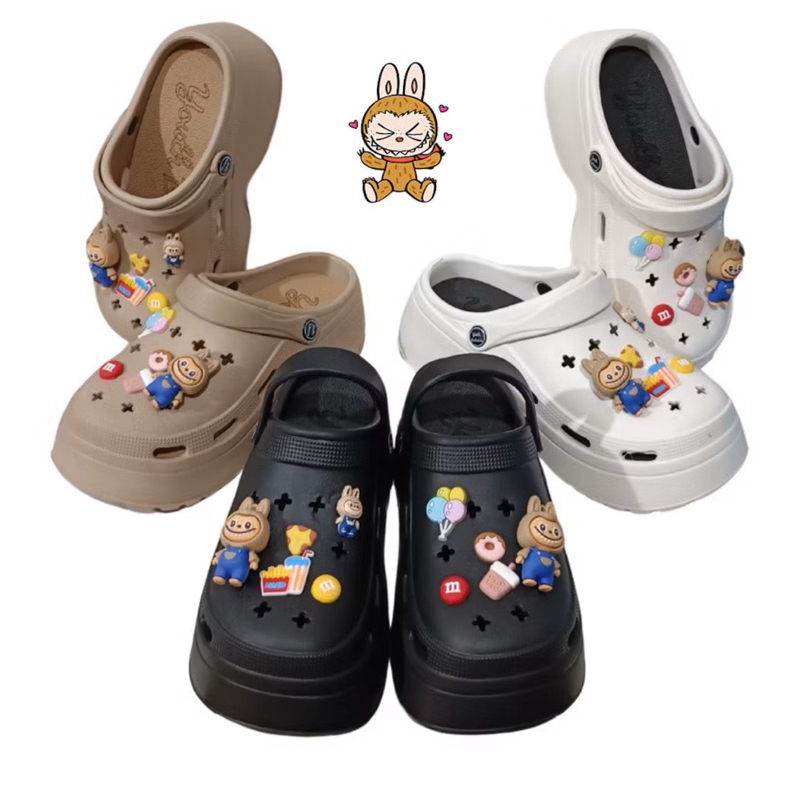 Crox Jelly Jibbitz Labubu Premium Sandals 7 cm คุณภาพสูงรองเท้าสบาย ...