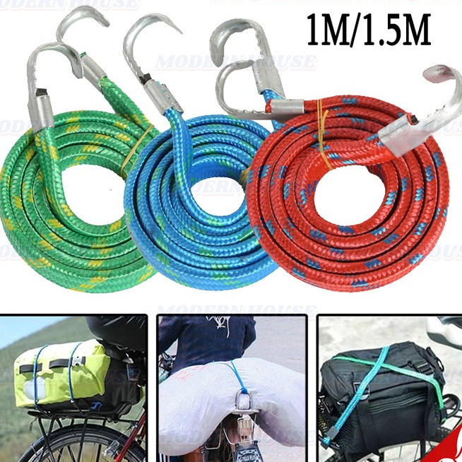 ELASTIC RUBBER MOTORCYCLE LUGGAGE STRAP MULTIPURPOSE TIE 100CM - 150CM ...