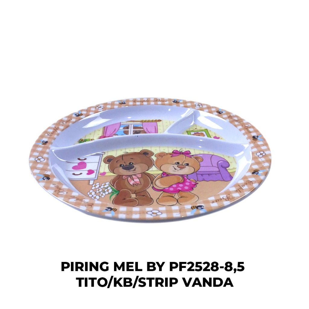 MEL Plate BY PF2528-8,5 TITO/KB/STRIP VANDA/จานเมลามีนเด็กพร้อมตัวอักษร ...