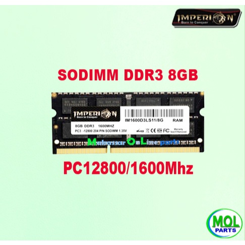 Ram IMPERION DDR3 8GB 1600 MHz PC 12800 SODIMM LAPTOP RAM | Shopee Thailand