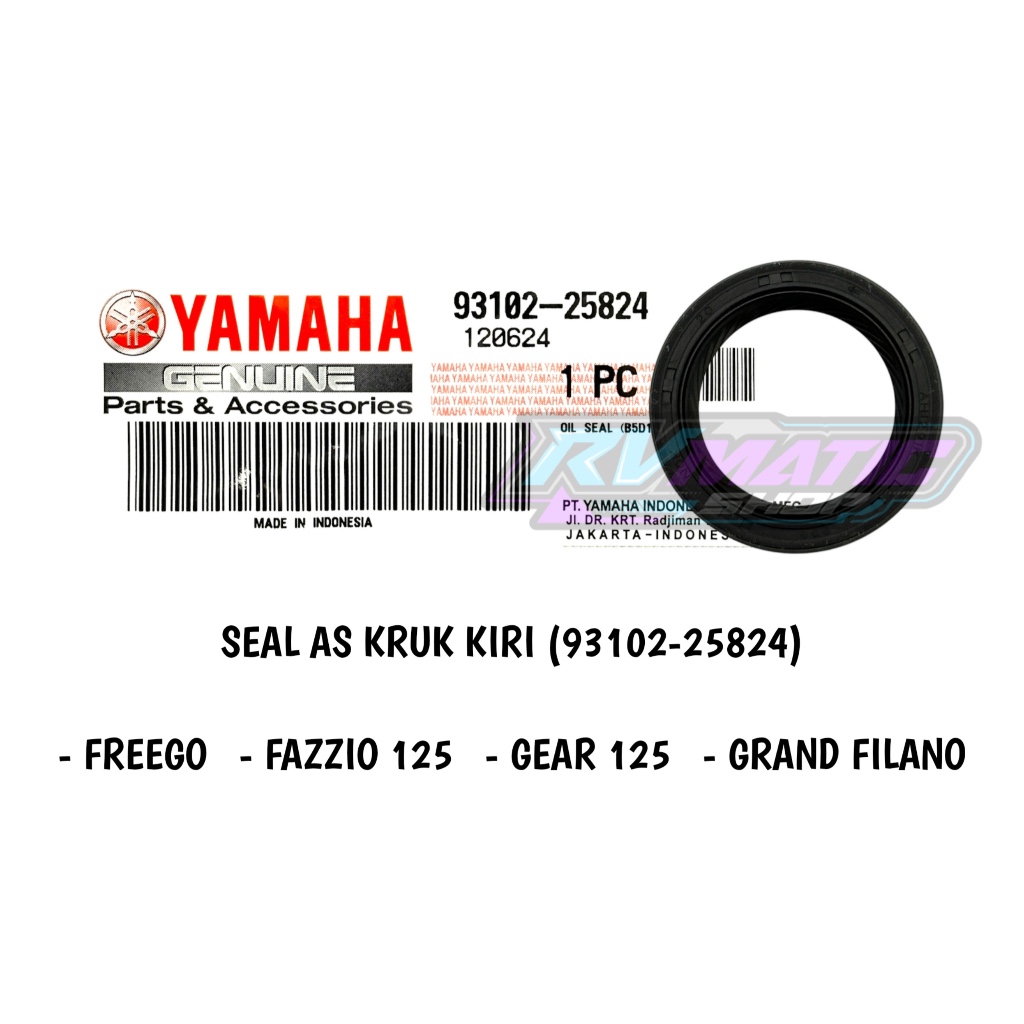 ซีล AS ซ้าย CRUCK FREEGO GEAR 125 FAZIO 125 GRAND FILANO ORIGINAL YAMAHA ของแท้ PART (93102 ...