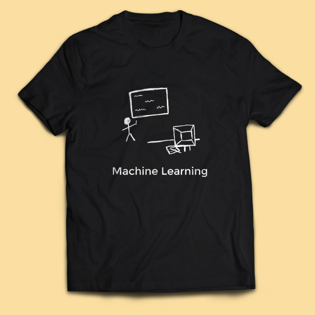Machine LEARNING Programmer เสื้อยืดผู้ชายผู้ใหญ่ Unisex Tops PakeKaos | Shopee Thailand