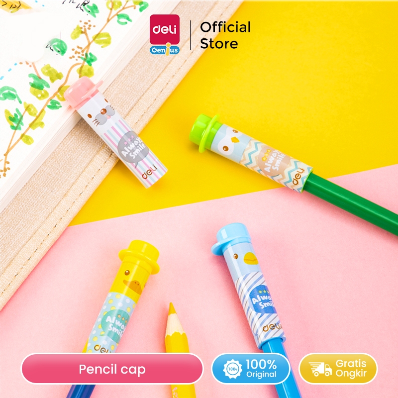 Deli Genius Cute Pencil Cap 4 ชิ้น 0491 | Shopee Thailand