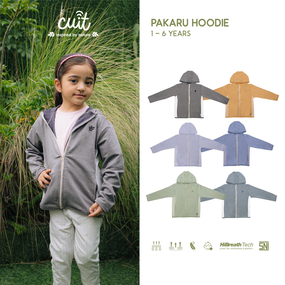 [สีใหม่] เสื้อแจ็คเก็ตสเวตเตอร์มีฮู้ดซิป Cuit Pakaru สําหรับเด็ก 1-6 ปี ...