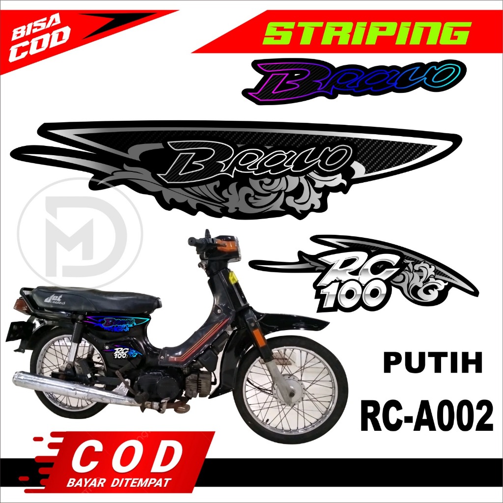 Suzuki BRAVO RC100 MOTORCYCLE VARIATION STRIPING STICKER / SUZUKI BRAVO RC100 MOTORCYCLE ...