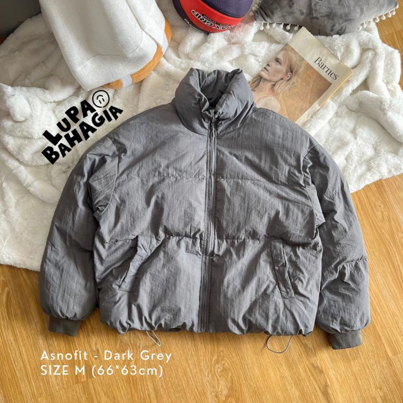 Asnofit Grey Stone Bubble Boxy Puffer Jacket ไซส์ M • ของแท้ 100% ...