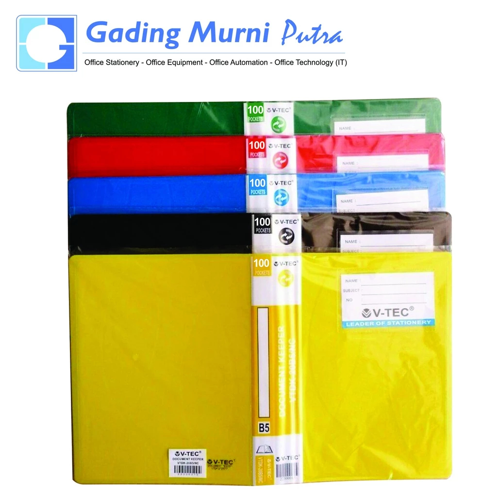 V Tec Document Keeper Size B5 เนื้อหา 20 40 80 100 คละสี | Shopee Thailand
