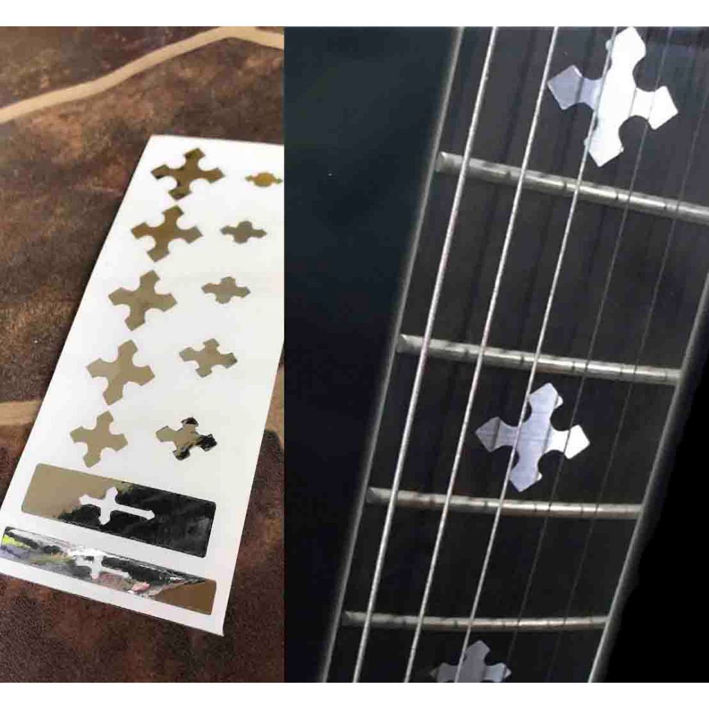 กีตาร์หรือเบส Cross Inlay สติกเกอร์ Cross Fingerboard Acoustic Electric ...
