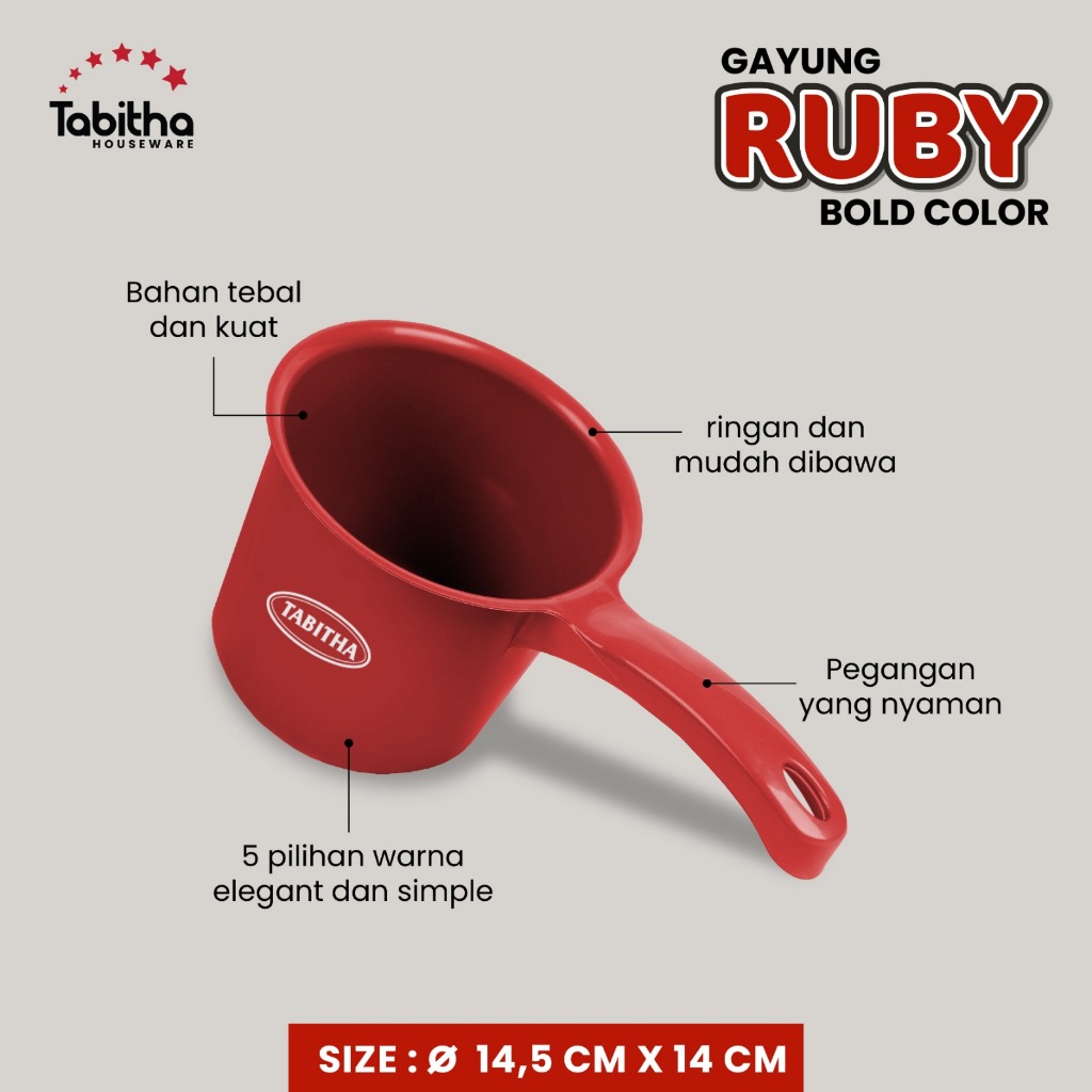 Tabitha อ่างอาบน้ํา Dipper / Aesthetic Plastic Water Dipper / กระบวยพลาสติกประหยัด - Ruby Dipper ...