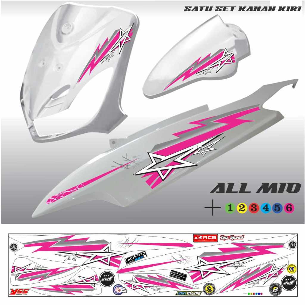 Striping Yamaha Mio Old/Smile Bintang Star Design Cool Motorcycle ...