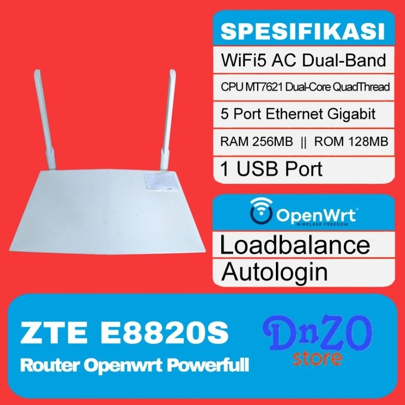 LINKSYS Zte e8820s Openwrt Wifi5 AC Dual-Band Lobalance autologin wms ...