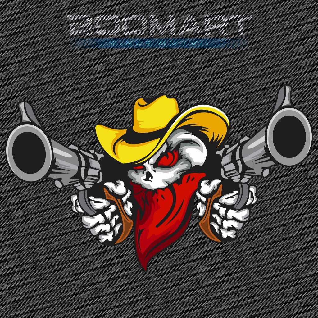 สติ๊กเกอร์ A4 COWBOY CHARACTER SKULL | Shopee Thailand