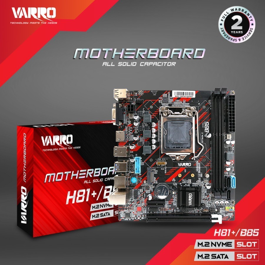 MOBO VARRO H81+ / MOTHERBOARD VARRO H81+/B85 M.2 NVME DDR3 SOCKET LGA ...