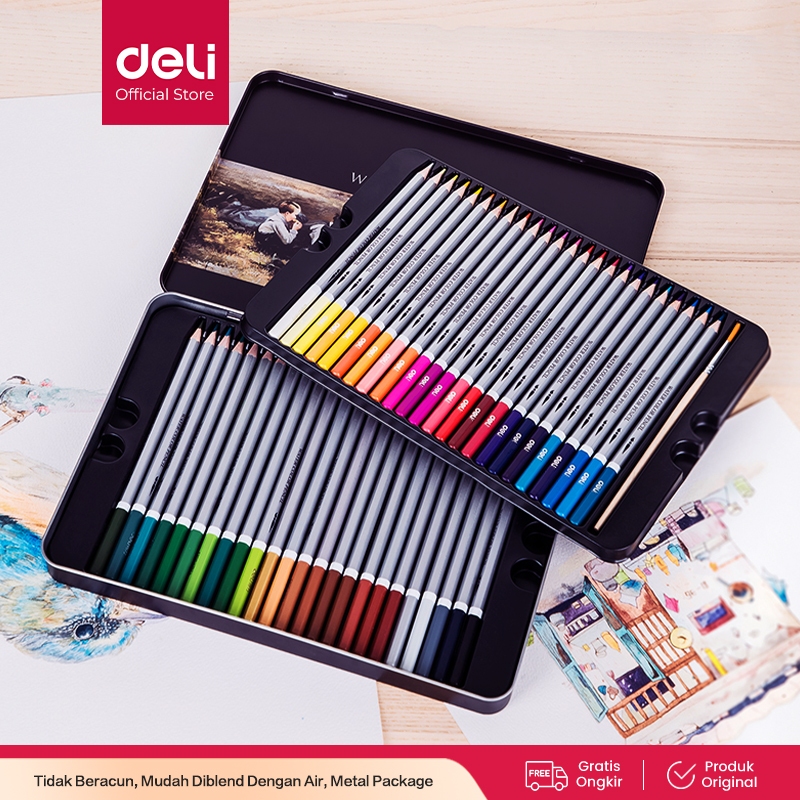 Deli 48 สี Pencils PCS เทคโนโลยีปลอดสารพิษ ซักได้ และไฮบริด 6523 ...