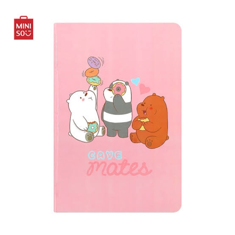 Miniso Stationery we bare bears A5 memo book Hard Case / notebook we bare bears สมุดบันทึก ...