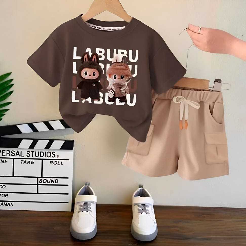 Labubu Motif เสื้อยืดเด็กสําหรับอายุ 1 2 3 4 5 6 ปีเด็กชายและเด็กหญิง ...