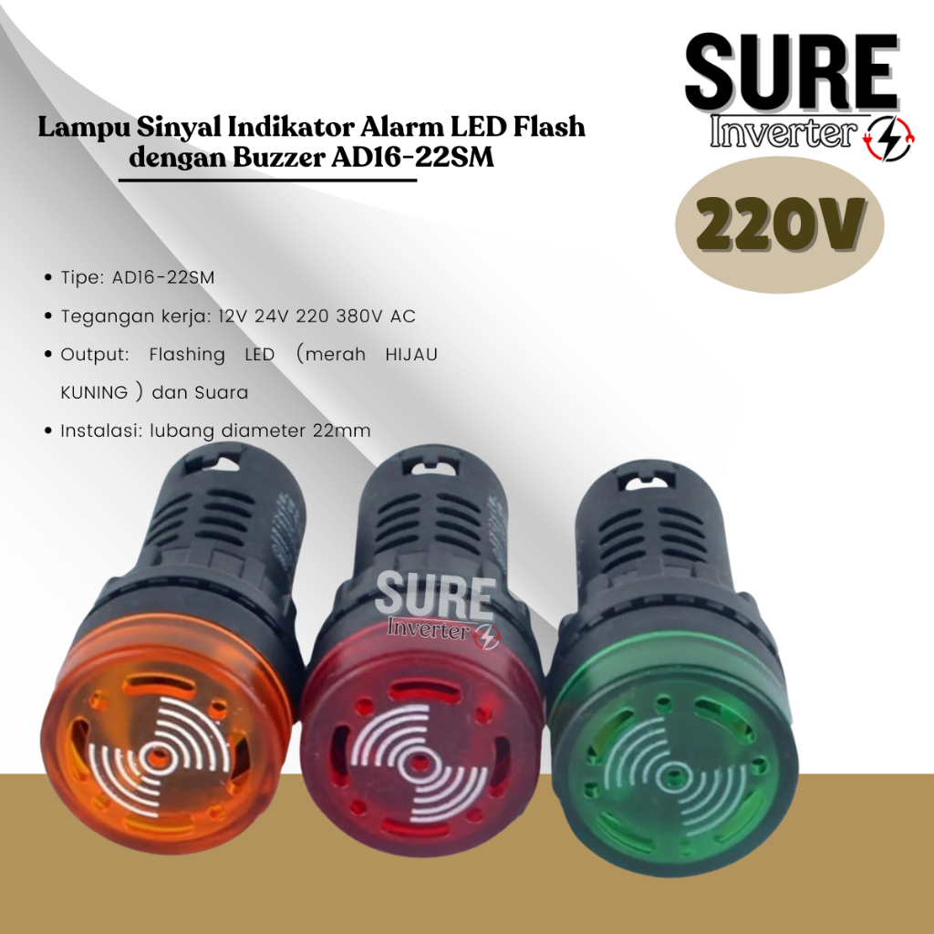 แฟลช BUZZER สัญญาณไฟ LED Alarm ตัวบ่งชี้แฟลช BUZZER AD16-22SM แฟลช BUZZER 220V | Shopee Thailand