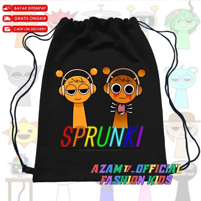 Orange Character Sprunki Incredibox Childrens String Bag / Orange ...