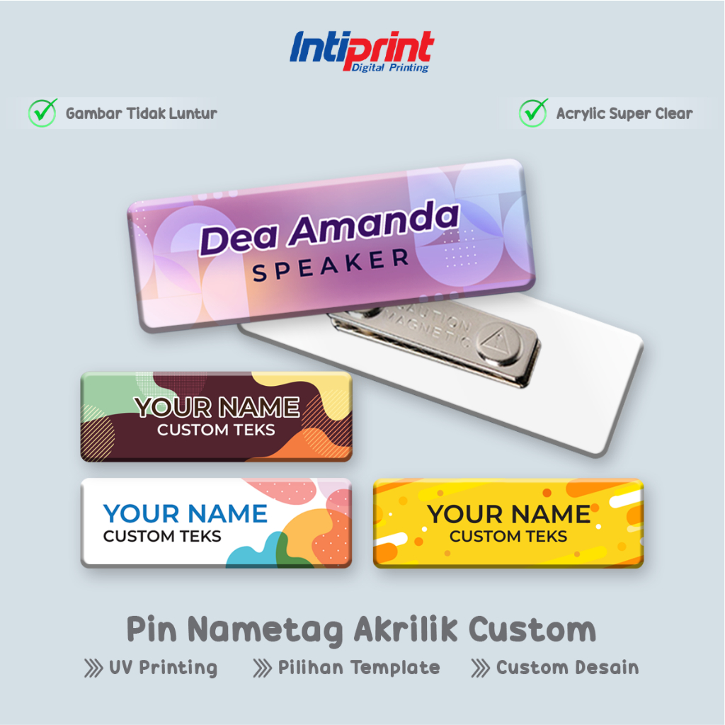 Custom Name Tag Pin - อะคริลิค Nametag Magnet / - UV PRINT อะคริลิคความ ...