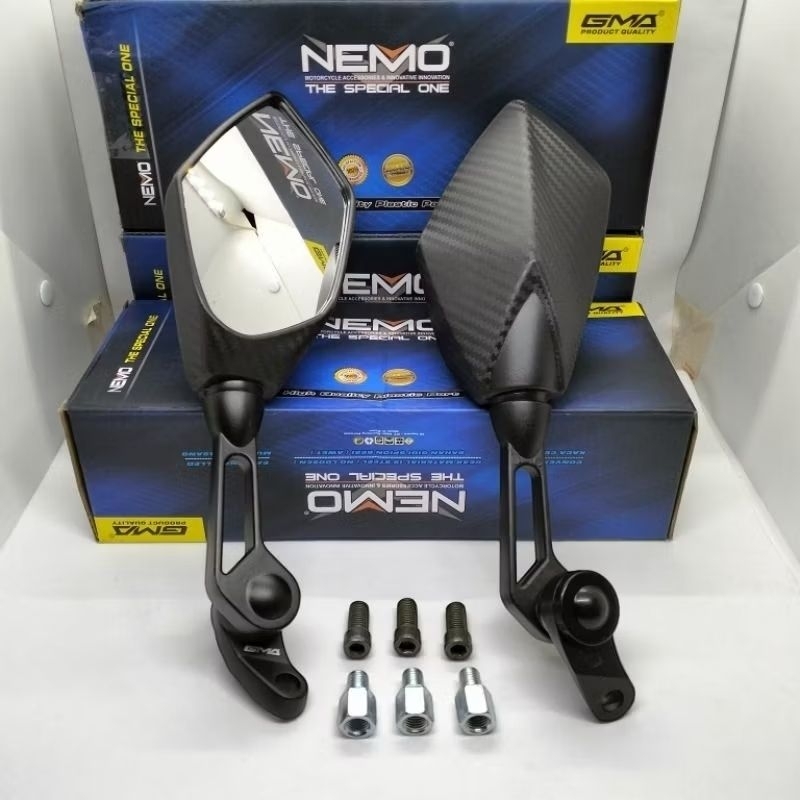 Ducati Nemo 1008 Carbon Motif กระจกมองหลังกระจกสีขาว Nmax Neo Xmax ...