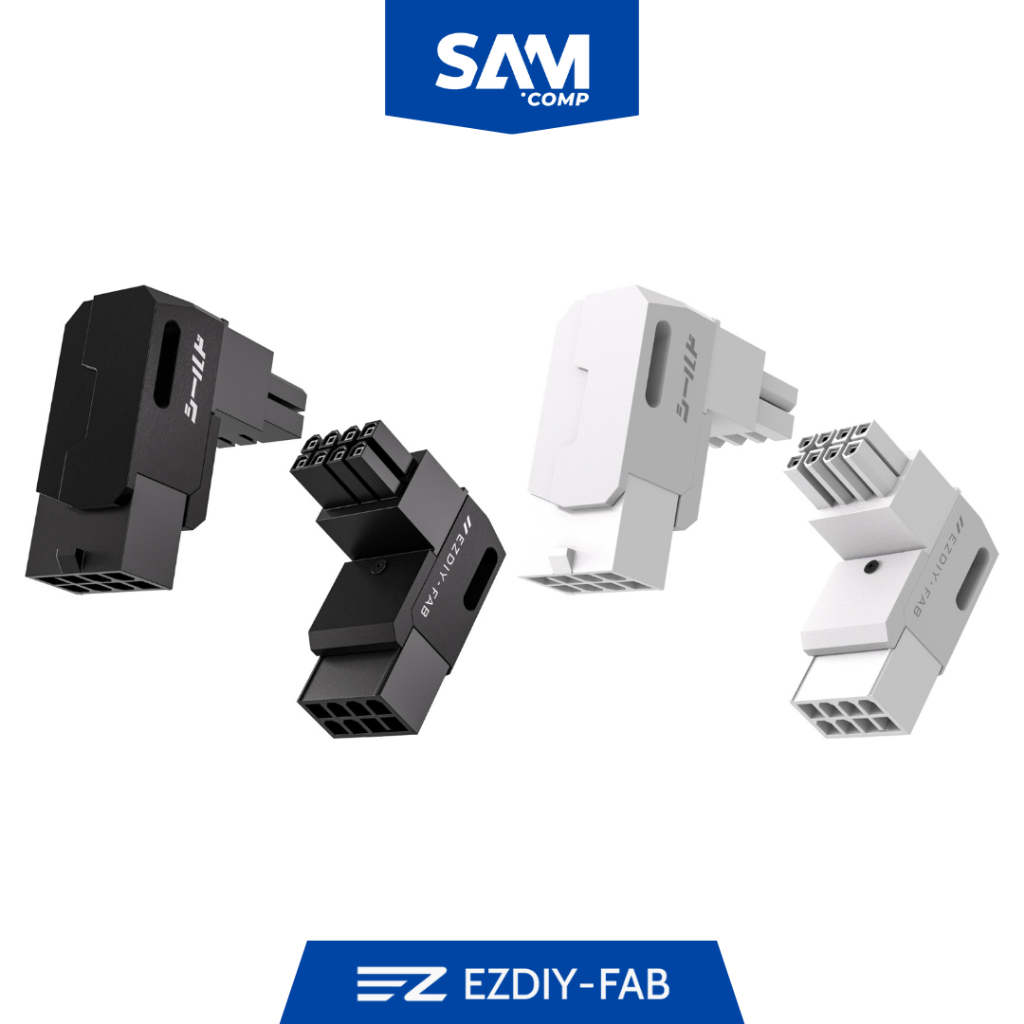 EZDIY-FAB Shield Series อะแดปเตอร์แปลงไฟ GPU PCIe 8 พิน, ขั้วต่อมุม 90 ...