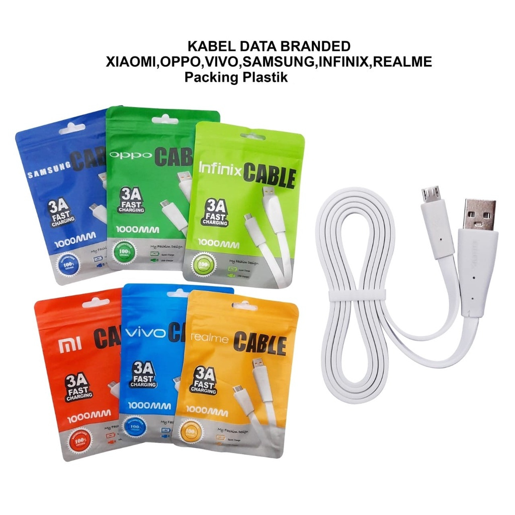 ยี่ห้อ DATA CABLE FLAT MICRO 3A FAST CHARGING II BRANDED DATA CABLE USB ...
