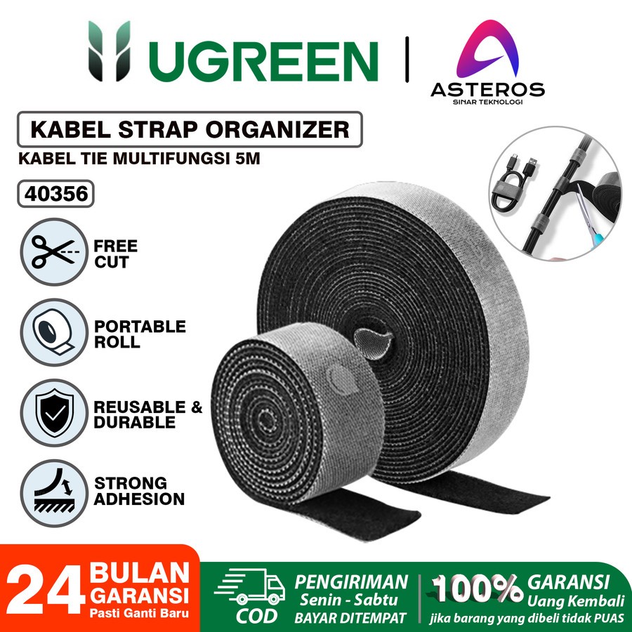 Ugreen 40354 40356 Velkro Strap Cord Holder Cable Fastener Glue ...