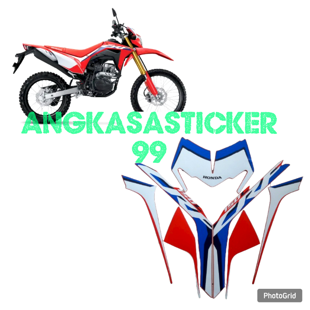 Merah Honda Crf 150 L 2022 สติ๊กเกอร์แถบมอเตอร์ไซค์สีแดงสุดขีด / แดง ...