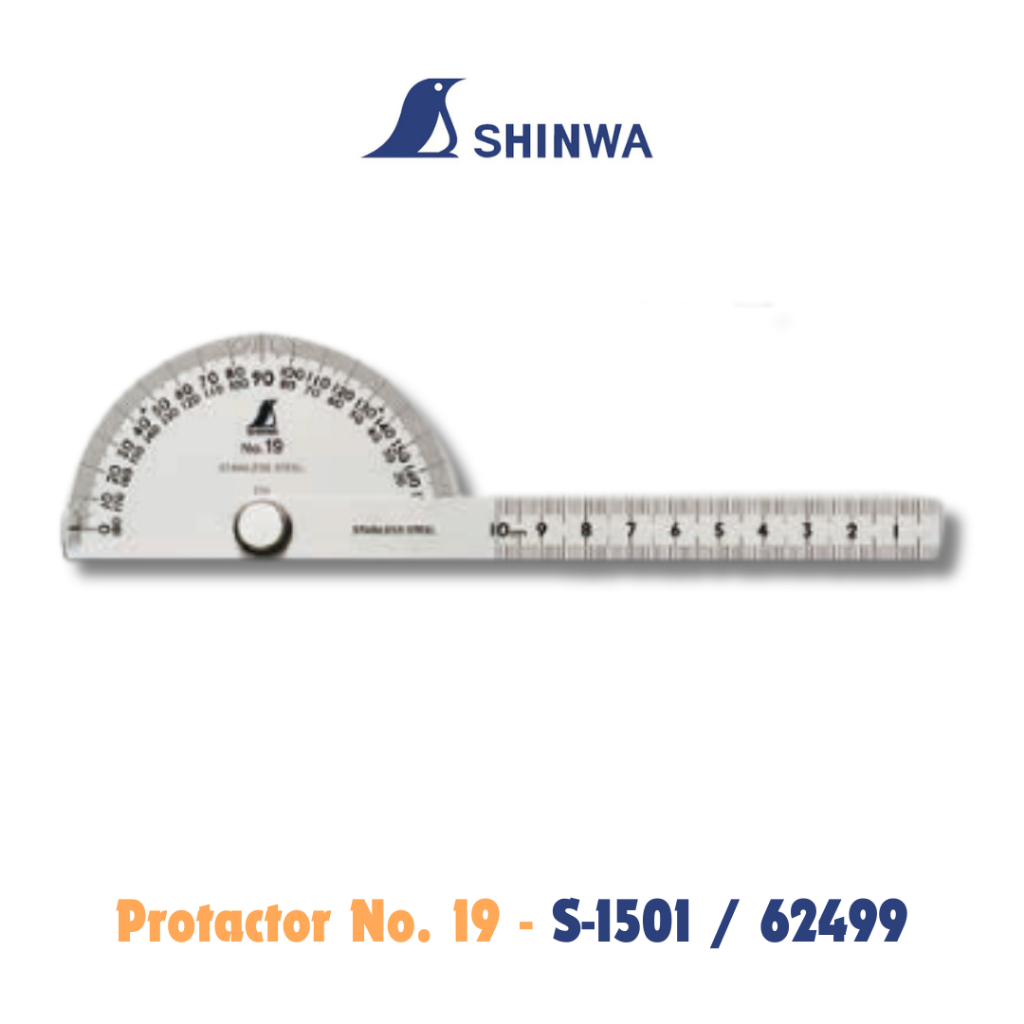 Shinwa S-1501 ST Protactor Tilt Measuring Instrument No. 19 สแตนเลส 200x14 x 1.2 มม. 62499 ...