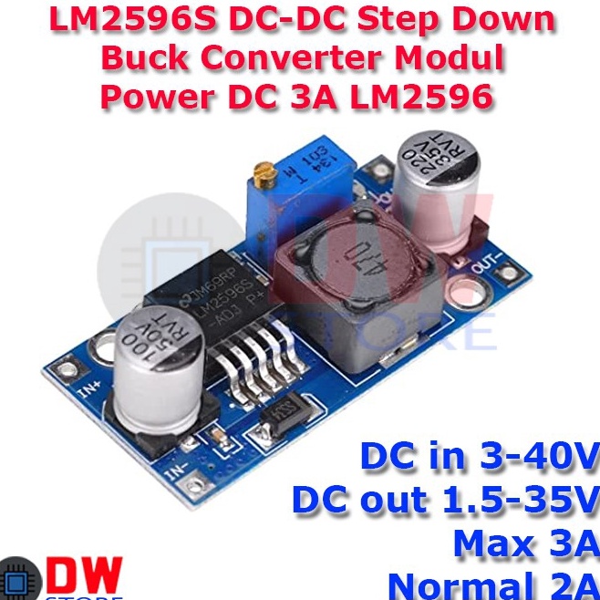 Lm2596s LM2596 DCDC Adjustae Step Down โมดูลจ่ายไฟ DC 3A | Shopee Thailand