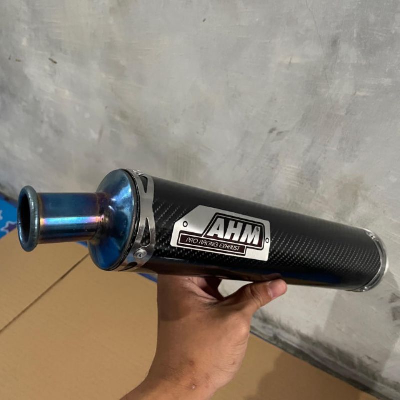 Ahm 2Stroke Exhaust/Ekzos Carbon Stainless blue Type Only - AHM 2Stroke ...