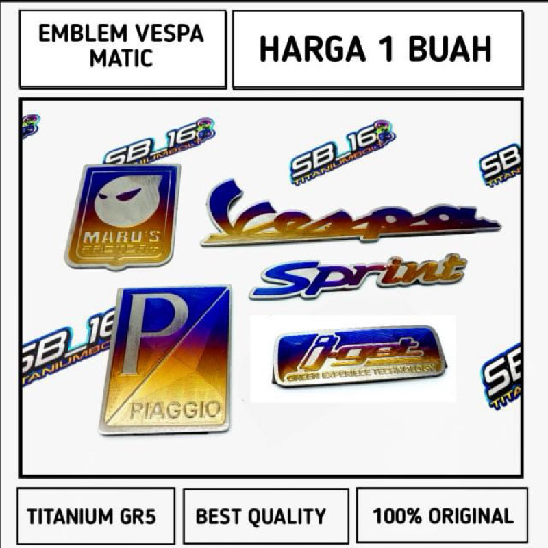 Vespa MATIC TITANIUM GR5 EMBLEM | Shopee Thailand