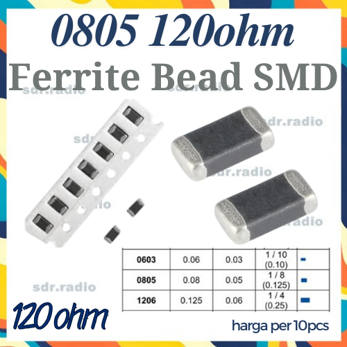 10 ชิ้น Ferrite ลูกปัด SMD 120ohm 0805 Ferrite ลูกปัด SMD 120ohm 0805 ...