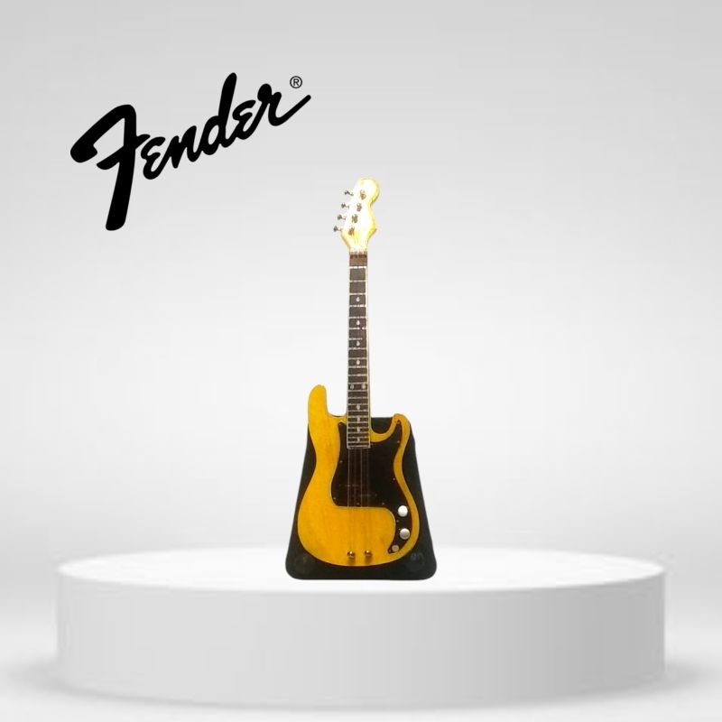 Kayu Miniature BASS FENDER GUITAR NATURAL WOOD COLOR 1:12 (11 ซม. ...