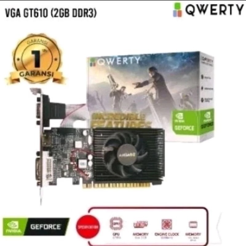 การ์ด vga Nvidia Geforce GT610 2gb ddr3 64bit Qwerty - เกม vga | Shopee Thailand