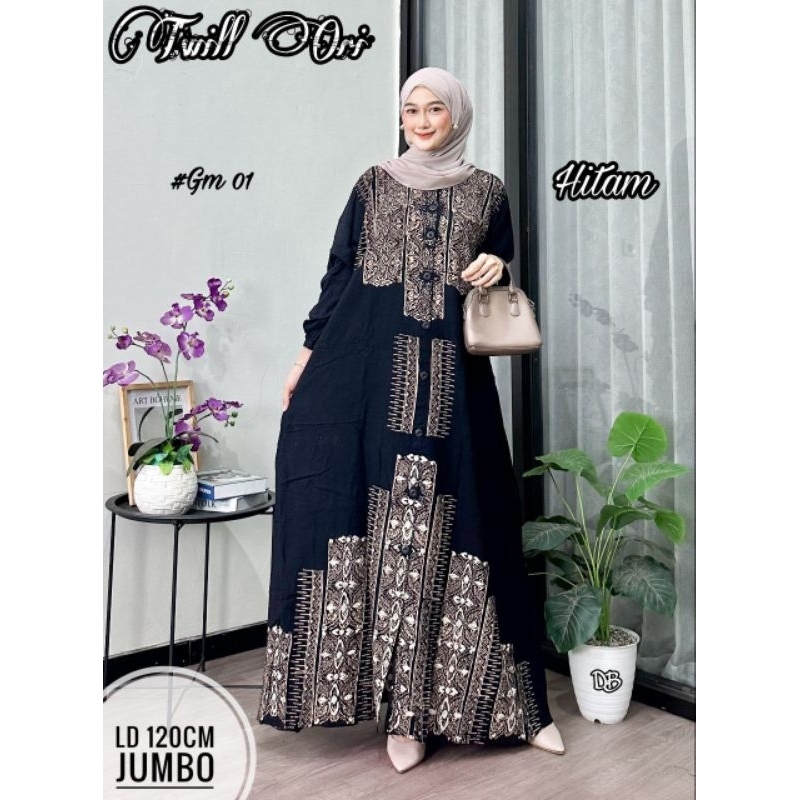 ผ้าบาติก Jumbo Twill Gamis Malaman Allsize Busui Friendly | Shopee Thailand