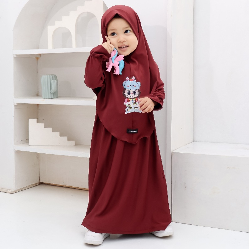 Kayra Kids Baby Girl Gamis 0-3 ปี Labubu Hijab Labubu ชุดเด็ก Labubu ...