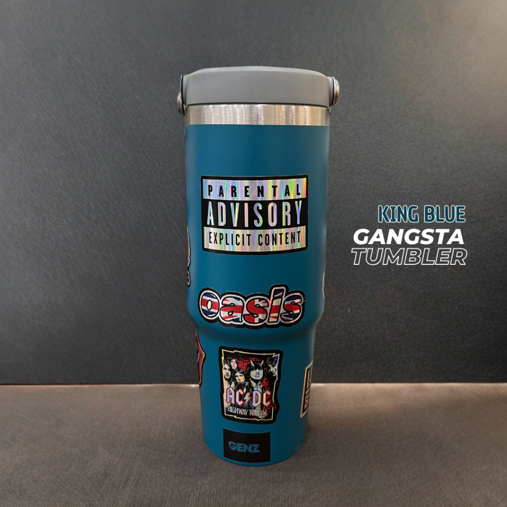 [KING Blue] Tumbler Gangsta Handle Stainless Steel 900ML Vacuum Insulated 30 Oz Band คุณภาพระดับ ...