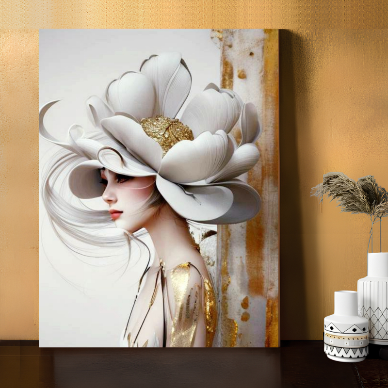 3D ตกแต่งผนังพร้อมใบหน้าและดอกไม้ Motif โปสเตอร์ MDF วัสดุ Gb20 ...