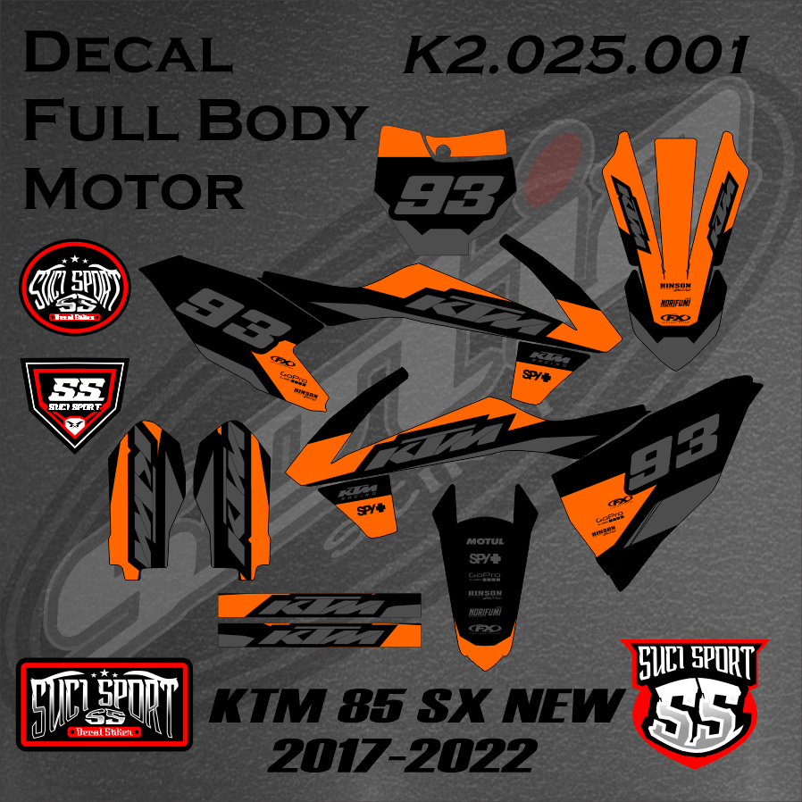 DECAL KTM 85 NEW 2017-2022, FULL BODY DESIGN ฟรีใหม่ CUSTOM (K2.025.001 ...