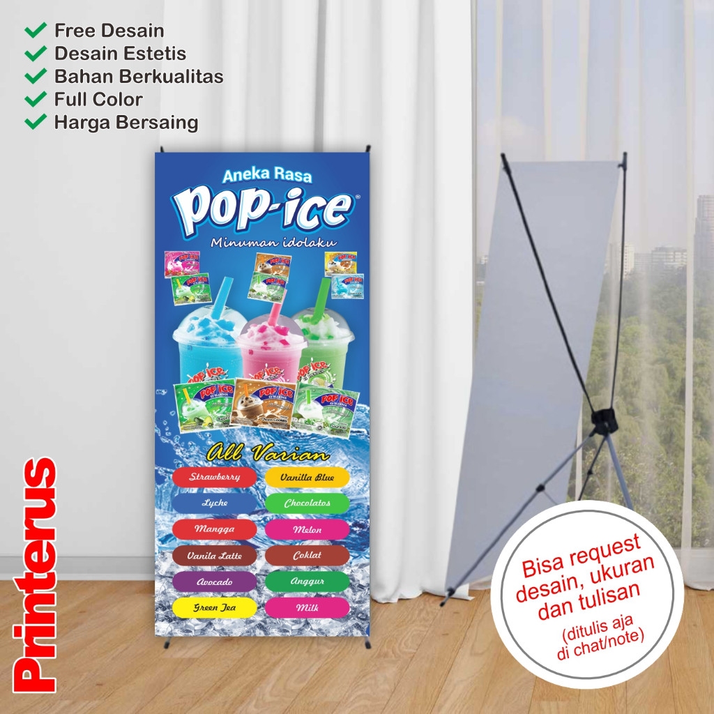 XY Display Baner แบนเนอร์จอแสดงผลด้านหน้าสําหรับ Pop Ice Stalls ฯลฯ ...