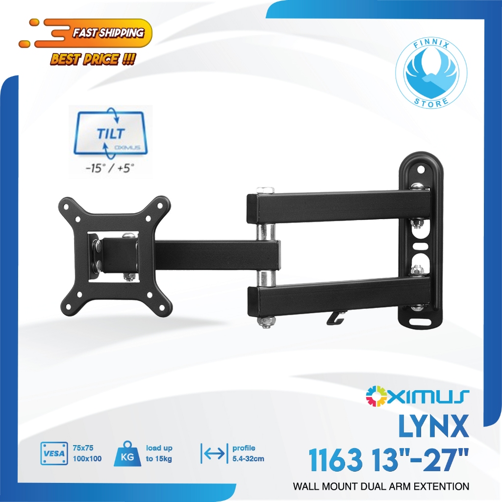 ขายึดทีวี Led MONITOR 13" นิ้ว - 27" นิ้ว Oximus Lynx 1163 - หมุนเอียง ...