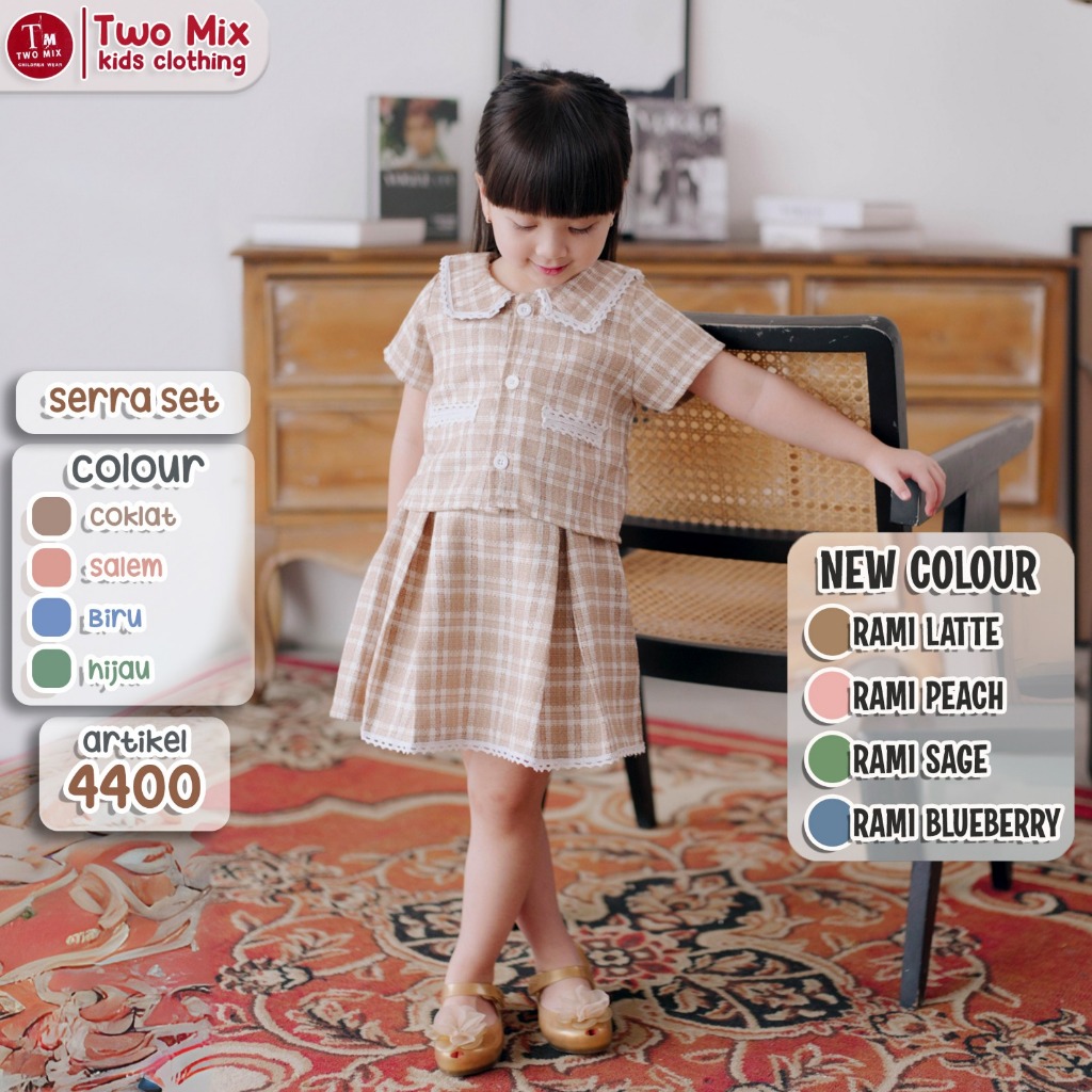 สอง ผสม - เซอร์รา ชุดเด็กผู้หญิงน่ารัก 1-12 ปี 4400 | Shopee Thailand